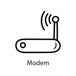 Modem fill outline icon design data Royalty Free Vector
