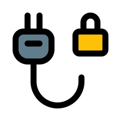 Power cable lock protects electrical connections Vector Image