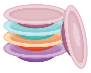 Stack of plates on a white background Royalty Free Vector