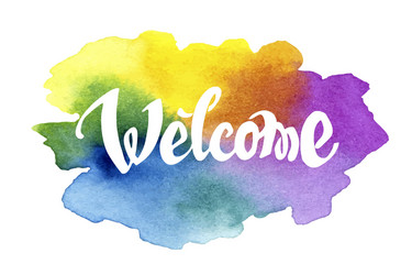 Welcome sign watercolor Royalty Free Vector Image