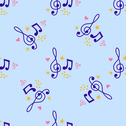 Abstract music notes seamless pattern background Vector Image