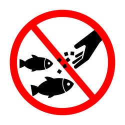 Do not feed the fish sign Royalty Free Vector Image