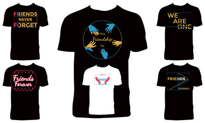 Friendship day t shirt design bundle Royalty Free Vector