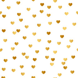 Gold heart seamless pattern design on white Vector Image