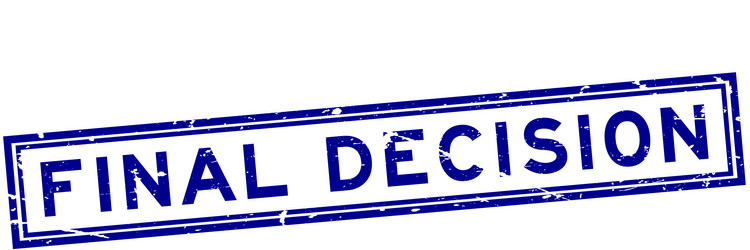 Grunge green final decision word square rubber Vector Image