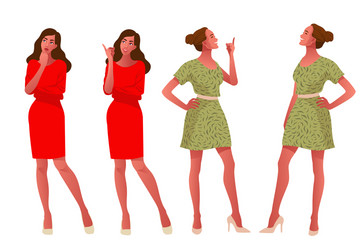 Thinking girl beautiful face with question mark Vector Image