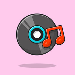 Vinyl disk music with tune and note Royalty Free Vector