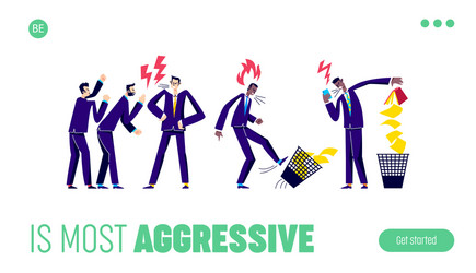 Effects of conflict landing page with colleagues Vector Image