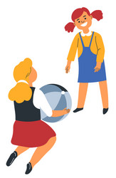 Cartoon little boy catching a ball Royalty Free Vector Image