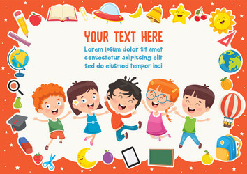 Colorful template with children Royalty Free Vector Image