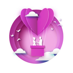Fall in love white romantic lovers pink paper Vector Image