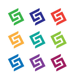 3d geometric s logo set Royalty Free Vector Image