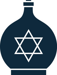 Jewish jar with star Royalty Free Vector Image