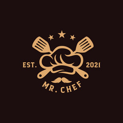 Kitchen chef design logo template Royalty Free Vector Image