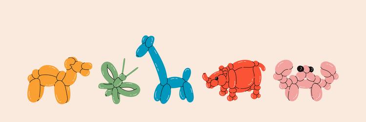Set of balloon animals Royalty Free Vector Image