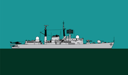 Hms daring d32 royal navy type 45 destroyer Vector Image