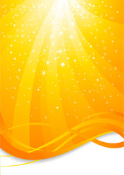 Abstract orange background with sun light rays Vector Image