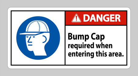 Warning sign bump cap required when entering Vector Image
