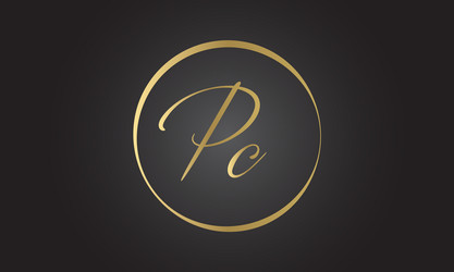 Initial monogram letter pc logo design template Vector Image