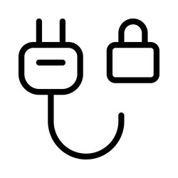 Power cable lock protects electrical connections Vector Image