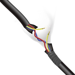 Three-core electric cable break with electric Vector Image