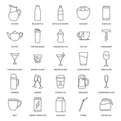 Drink icon set included icons as beer mug folder Vector Image