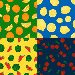 Fruits pineapple seamless patterns Royalty Free Vector Image