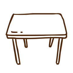 Table with chairs furniture sketch hand drawn Vector Image
