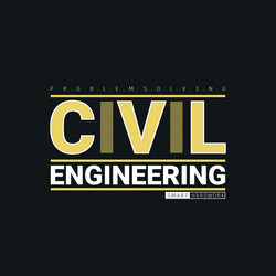 Lettering civil engineering with graphic Vector Image