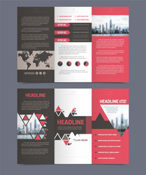 Three fold flyer template Royalty Free Vector Image
