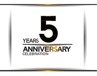 5 anniversary design with simple line style Vector Image