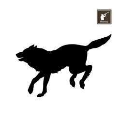 Black silhouette of running wolf Royalty Free Vector Image