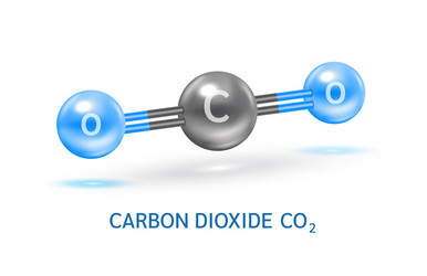 Carbon dioxide co2 molecule Royalty Free Vector Image