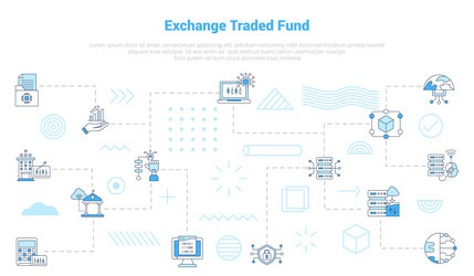 Etf exchange traded fund concept with icon set Vector Image
