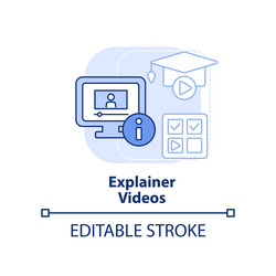 Explainer videos blue gradient concept icon Vector Image
