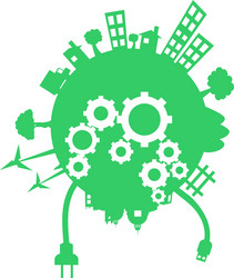 Green planet technology concept Royalty Free Vector Image