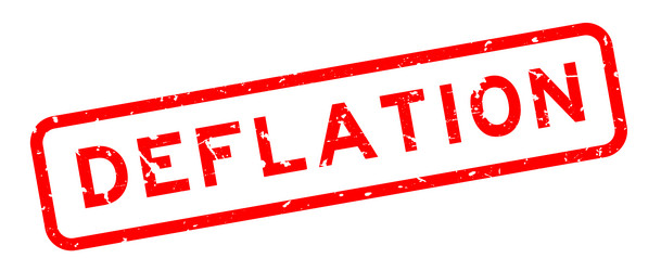 Grunge black deflation word square rubber seal Vector Image