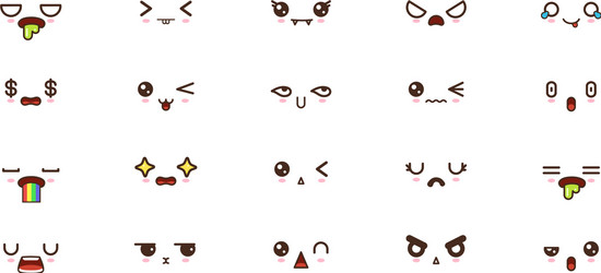 Emoji faces keyboard symbols smile Royalty Free Vector Image