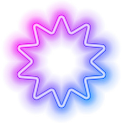 Blue neon multi star frame Royalty Free Vector Image