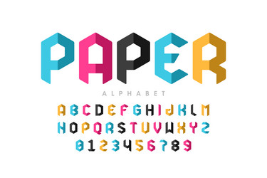 Paper style font design Royalty Free Vector Image