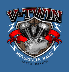 V twin engine art for graphic design needs Vector Image