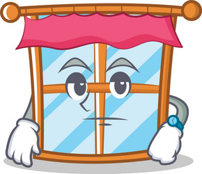 Angry windows character cartoon style Royalty Free Vector