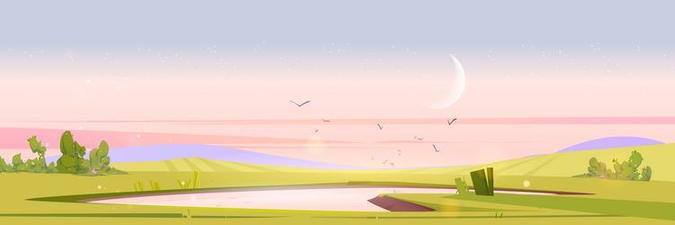 Cartoon nature landscape early morning backgrounds