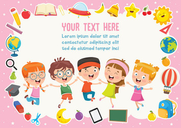 Colorful template with children Royalty Free Vector Image