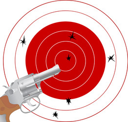 Military target with set bullet holes Royalty Free Vector