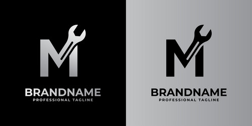 Letter m wrench logo suitable for any business Vector Image