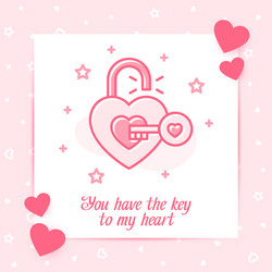 My heart is closed heart lock Royalty Free Vector Image
