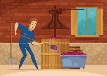 Wine cartoon poster Royalty Free Vector Image - VectorStock