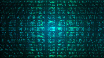 Abstract mystic binary code digits blue lines Vector Image