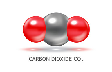 Carbon dioxide co2 molecule Royalty Free Vector Image